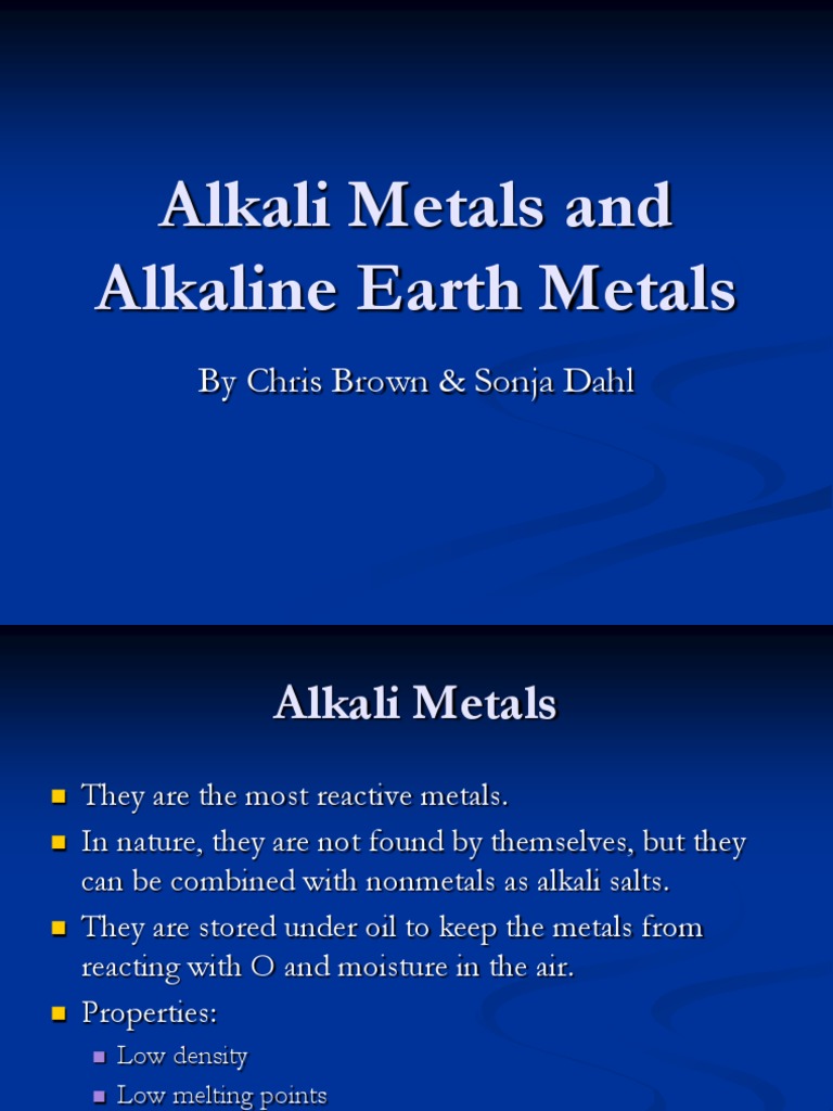 Alkali Metals and Alkaline Earth Metals | PDF | Social Science ...