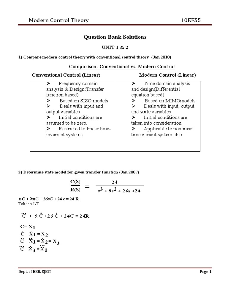 Modern Control Theory Solution | PDF | Control Theory | Hysteresis