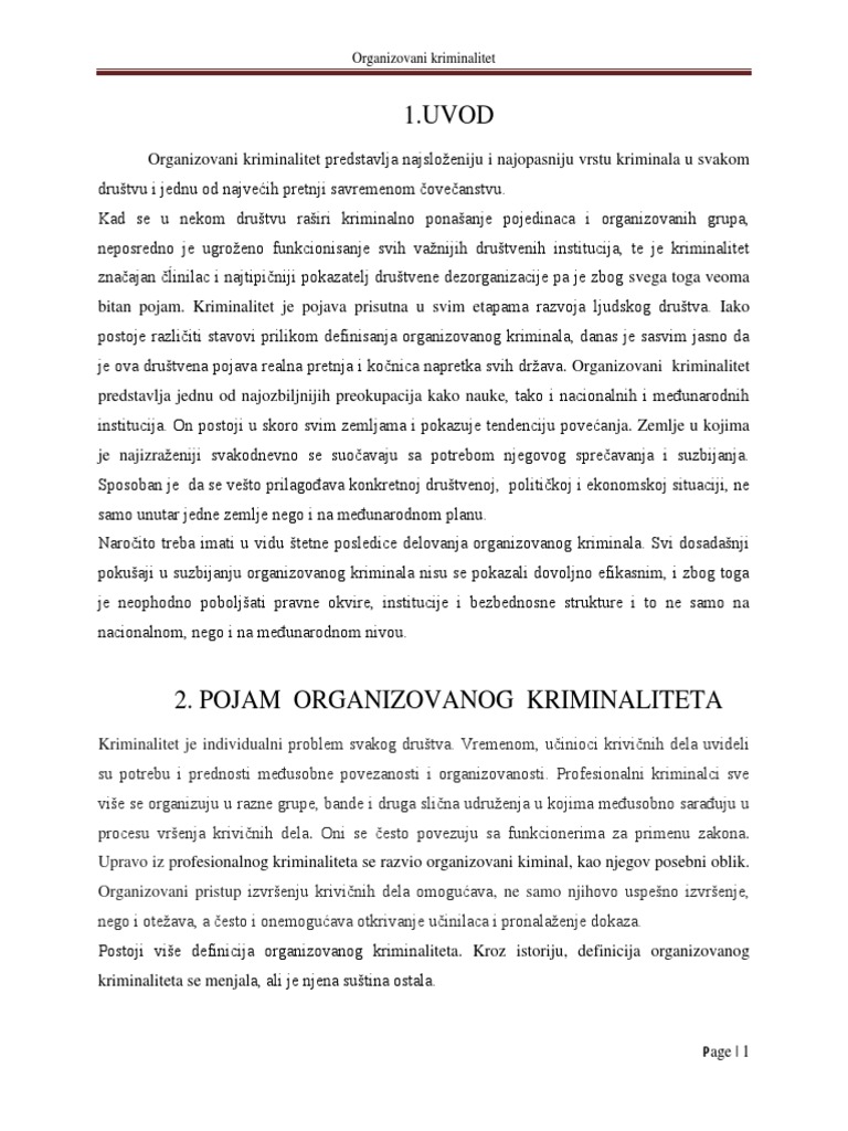 Organizovani Kriminalitet | PDF