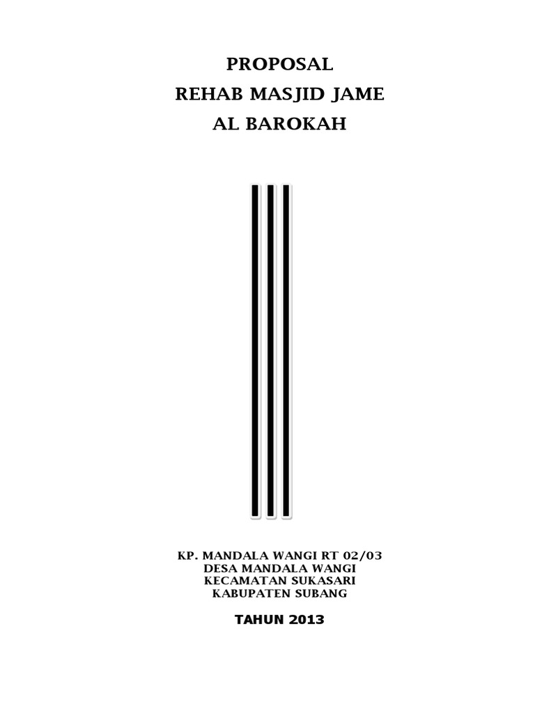 Proposal Rehab Masjid Al Barokah | PDF