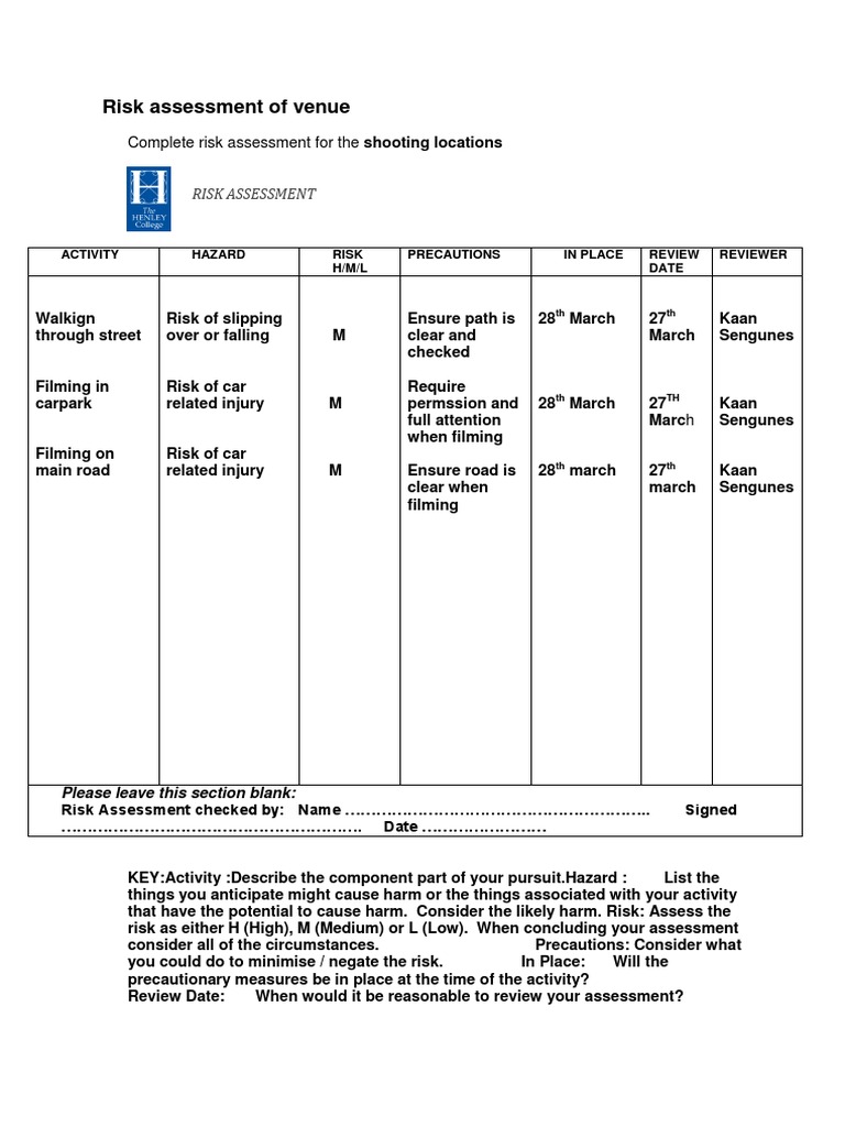 Risk Assessment Lo3 | PDF