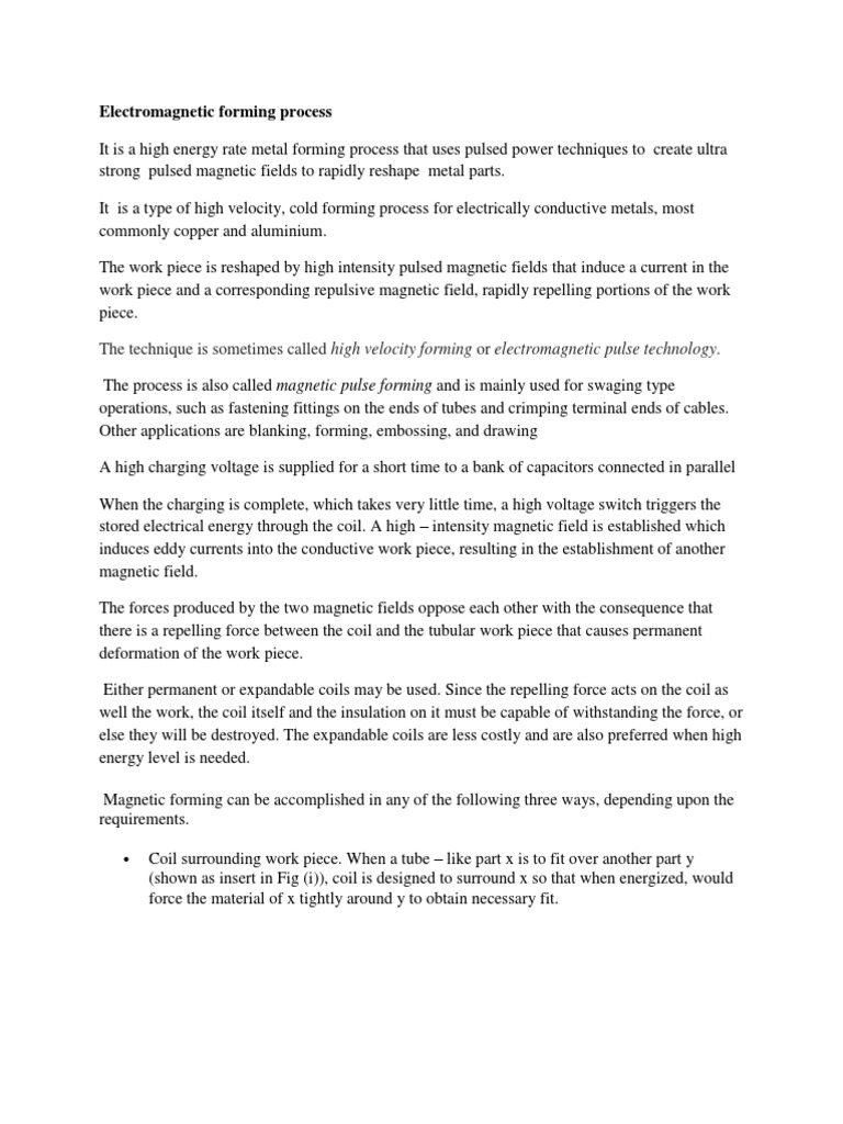 Advance Metal Forming Process | PDF | Process Engineering | Process ...