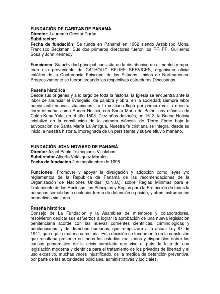 Fundación de Panamá | PDF | Panamá | Naciones Unidas