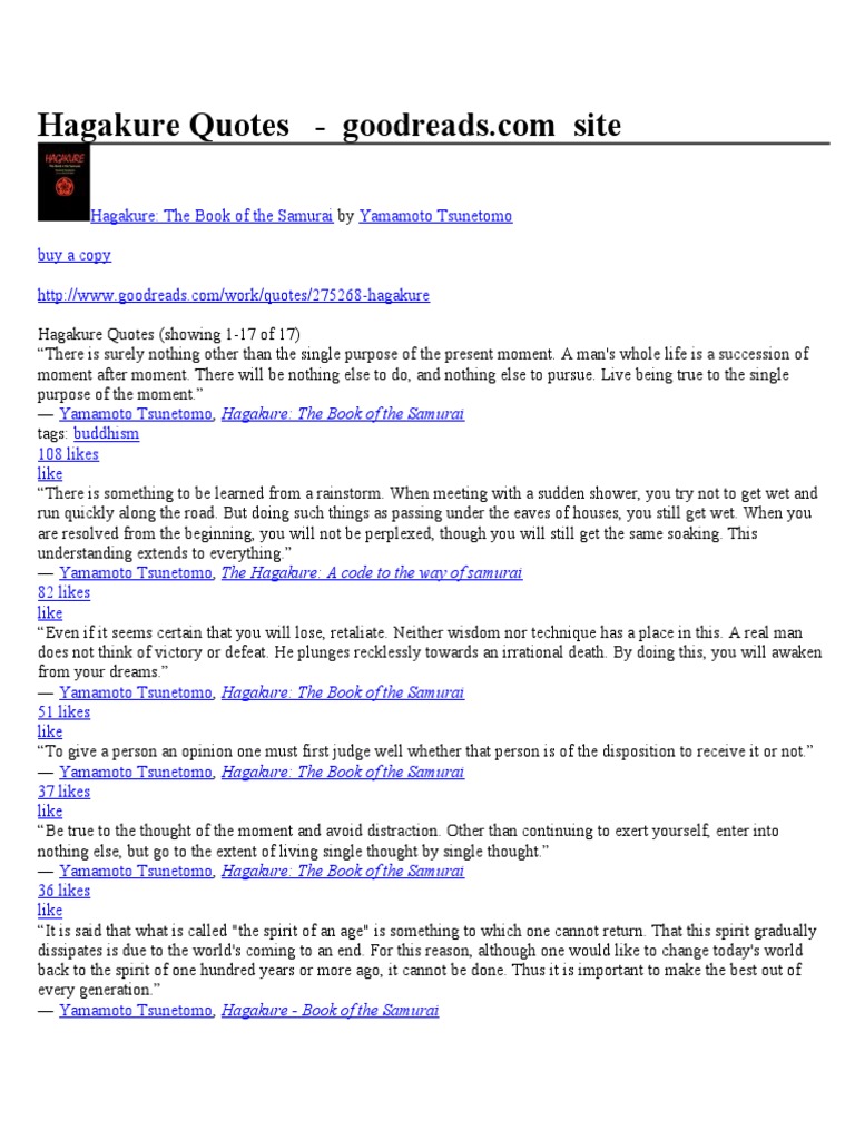 Hagakure Quotes | Samurai | Japanese Words And Phrases