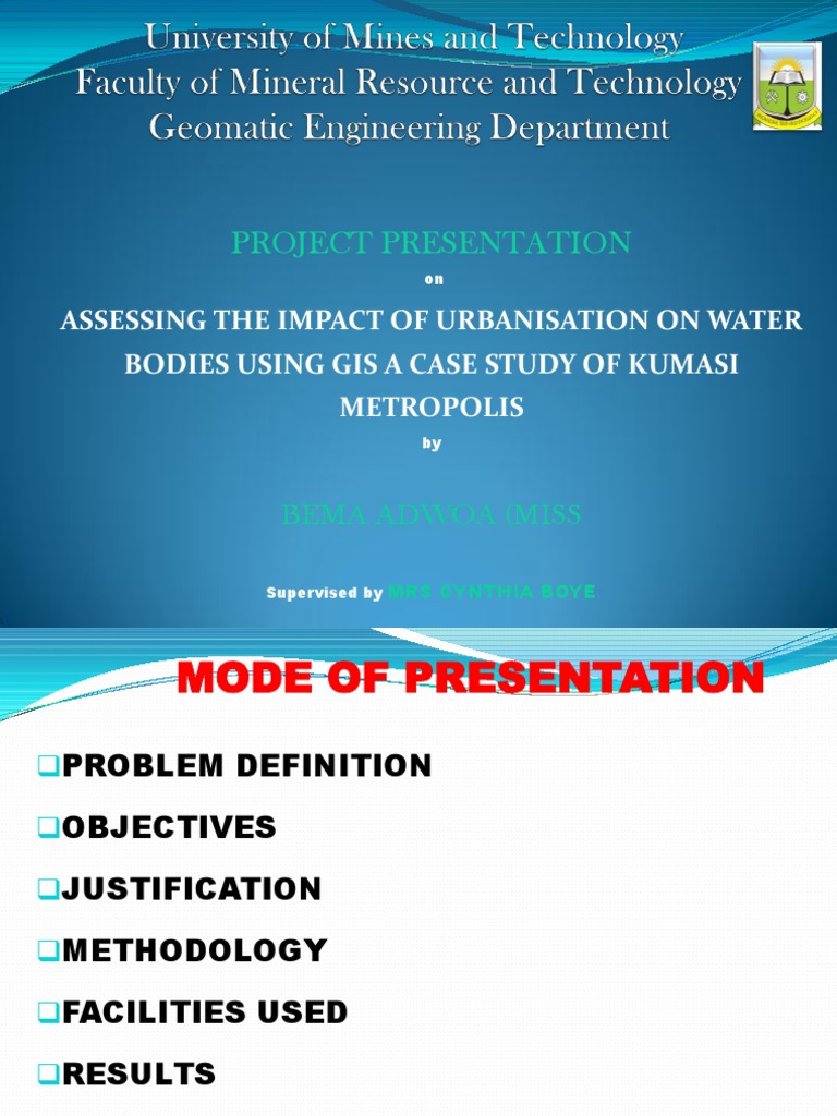 Assessing The Impact of Urbanisation On Water Bodies Using Gis | PDF ...