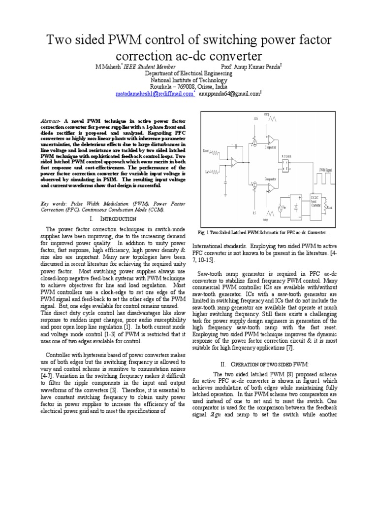 Power Factor Correction AC-DC Converter | PDF | Rectifier | Power Electronics