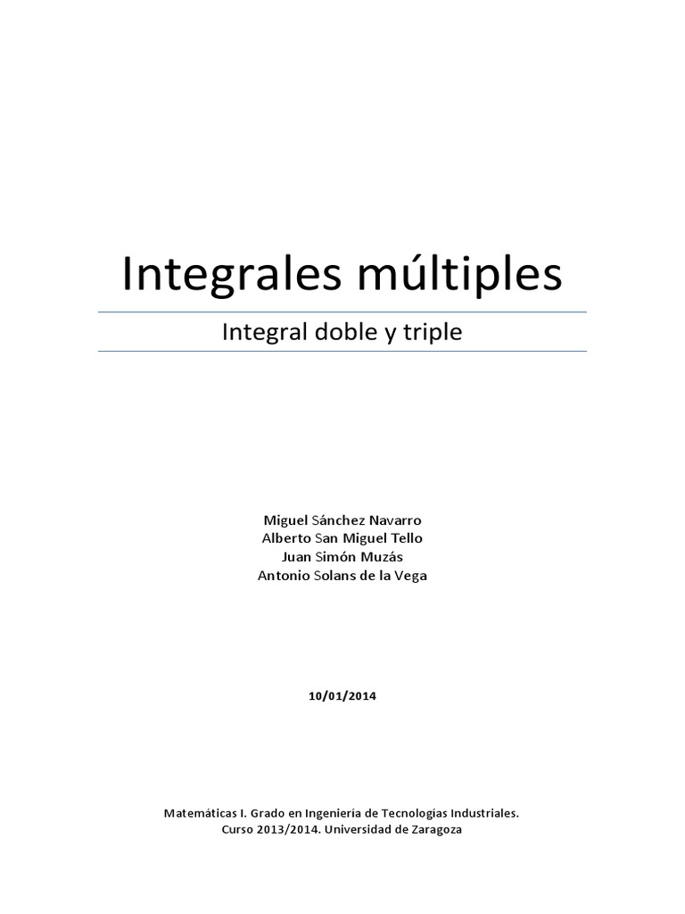 Integracion Multiple Definitivo | PDF | Integral | Límite (Matemáticas)