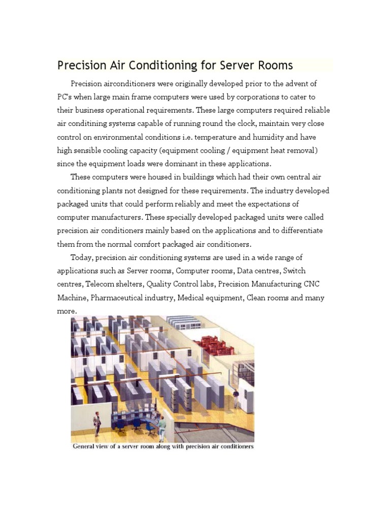 Precision Air Conditioning For Server Rooms | PDF | Business