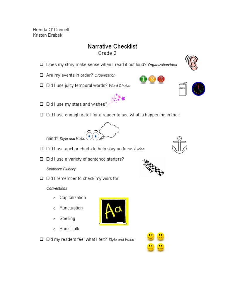Narrative Checklist: Grade 2 | PDF