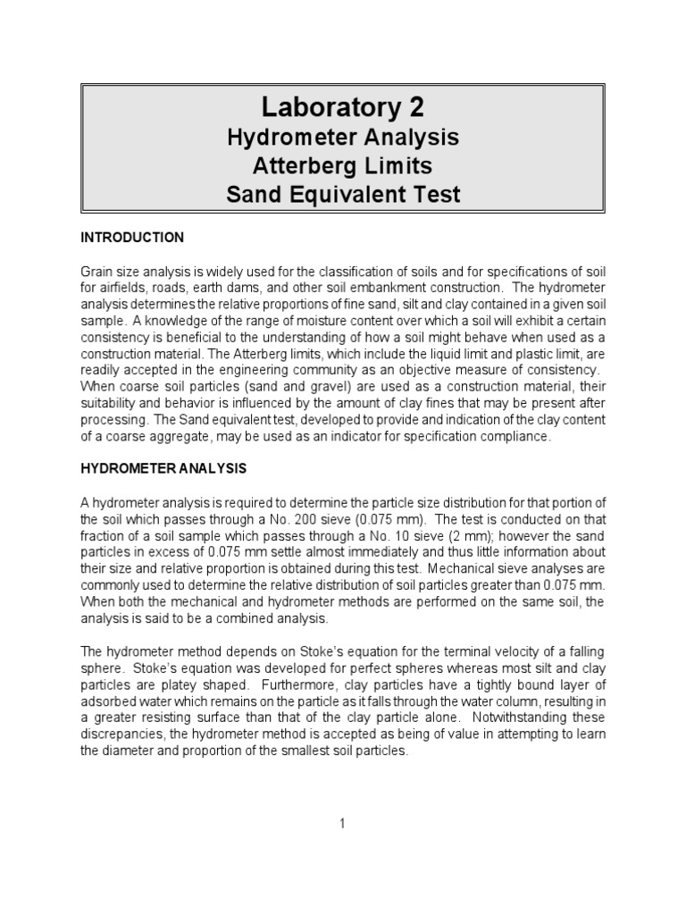 Hydrometer Report | PDF | Natural Materials | Soil