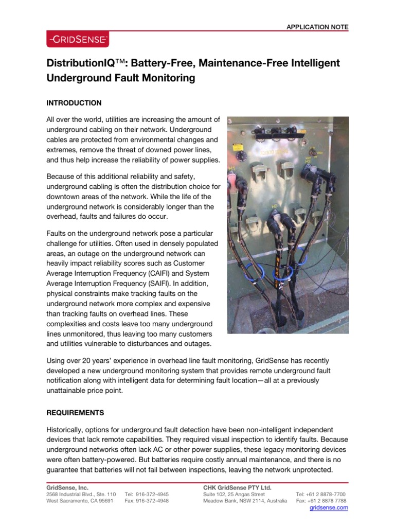 GridSense Intelligent Underground Fault Monitoring 1 13 | PDF ...
