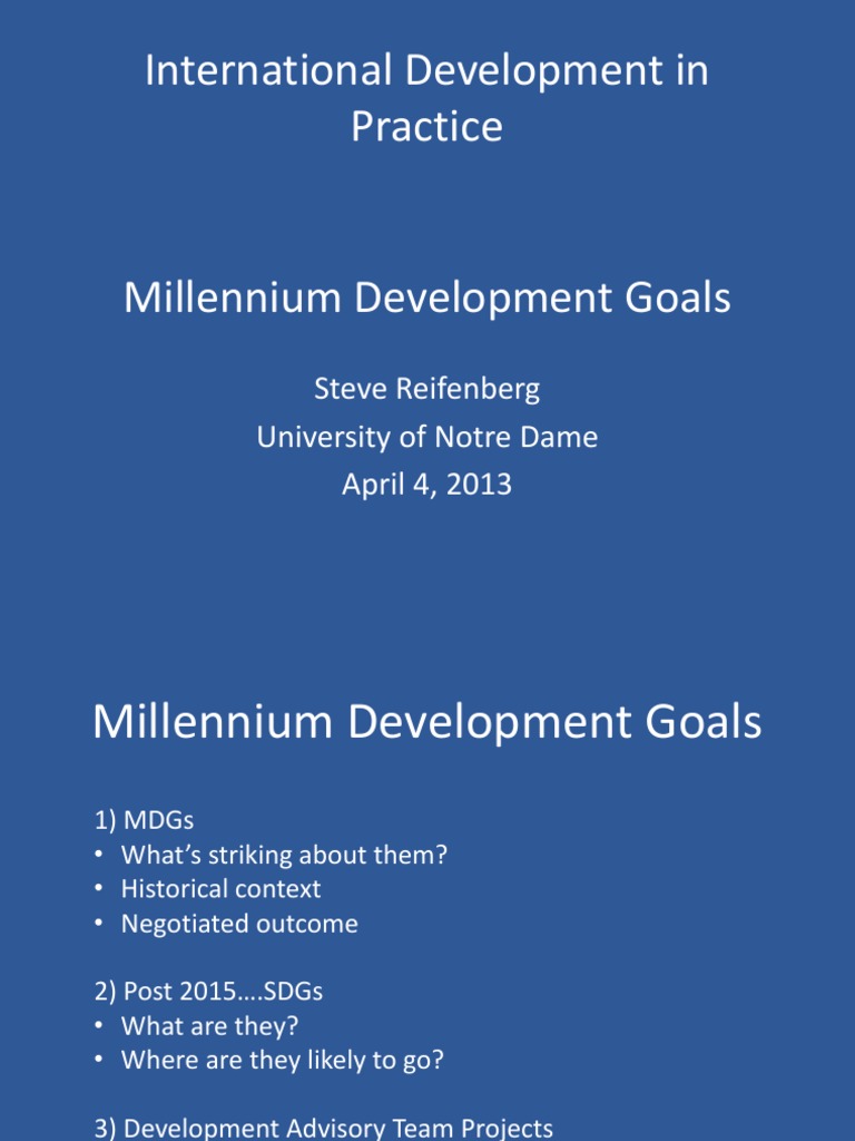 Overview of Millennium Development Goals | PDF | Millennium Development ...