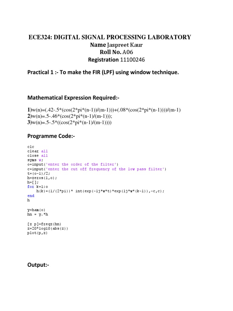 DSP Lab: FIR & Convolution Techniques | PDF