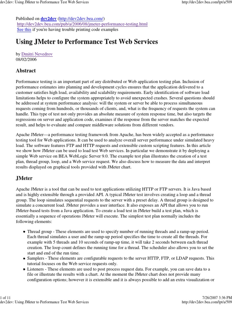 Using JMeter To Performance Test Web Services | PDF | Web Server ...