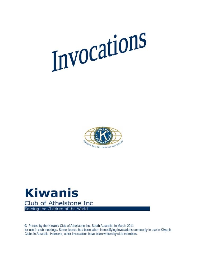 Kiwanis Invocations - Athelstone Club | Download Free PDF | Charitable ...