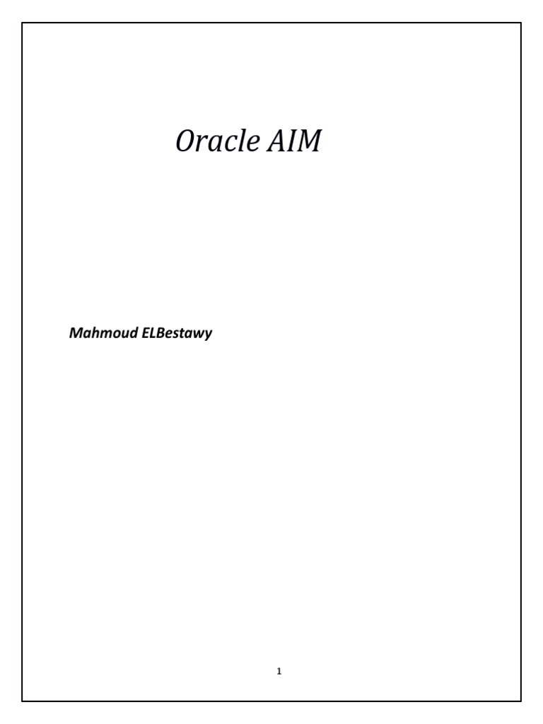 Oracle AIM and Important Document | PDF | Business Process | Computing