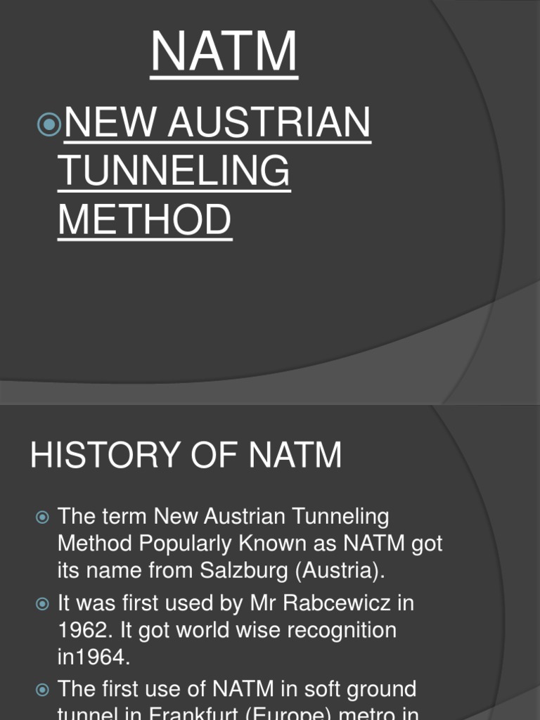 NATM, PPT | PDF | Tunnel | Austria