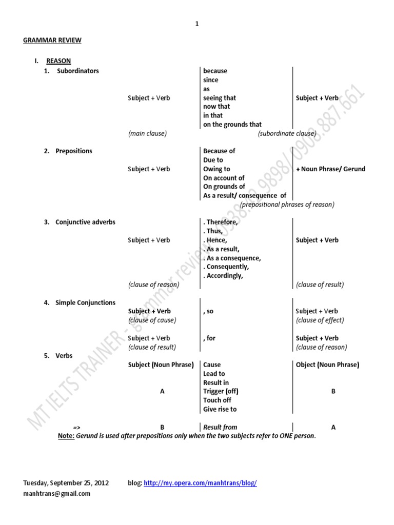 IELTS GRAMMAR REVIEW.pdf | Subject (Grammar) | Adjective