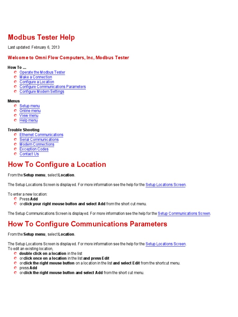 Modbus Tester Help0 | PDF | Data Type | Subroutine