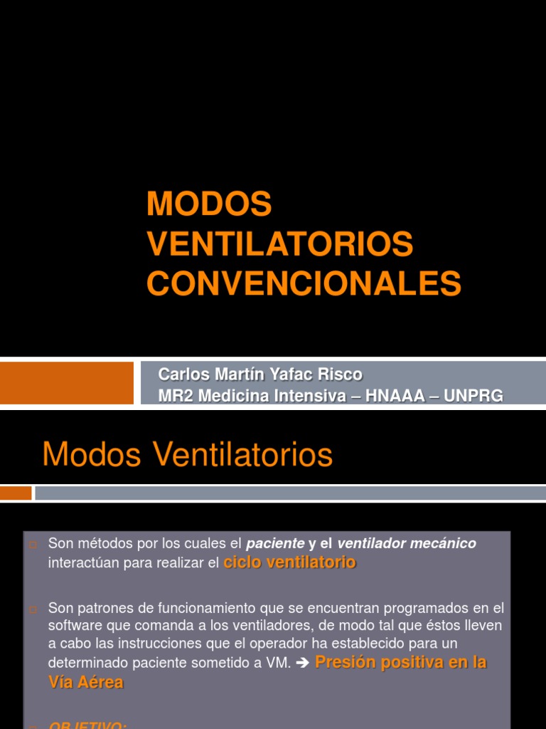Modos Ventilatorios en Ventilación Mecánica | PDF | Sistema ...
