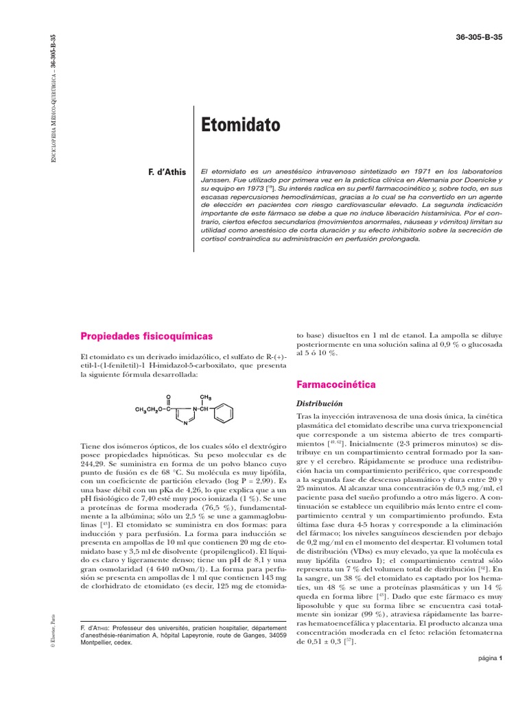 3 2 5 Etomidato | PDF | Cortisol | Farmacocinética