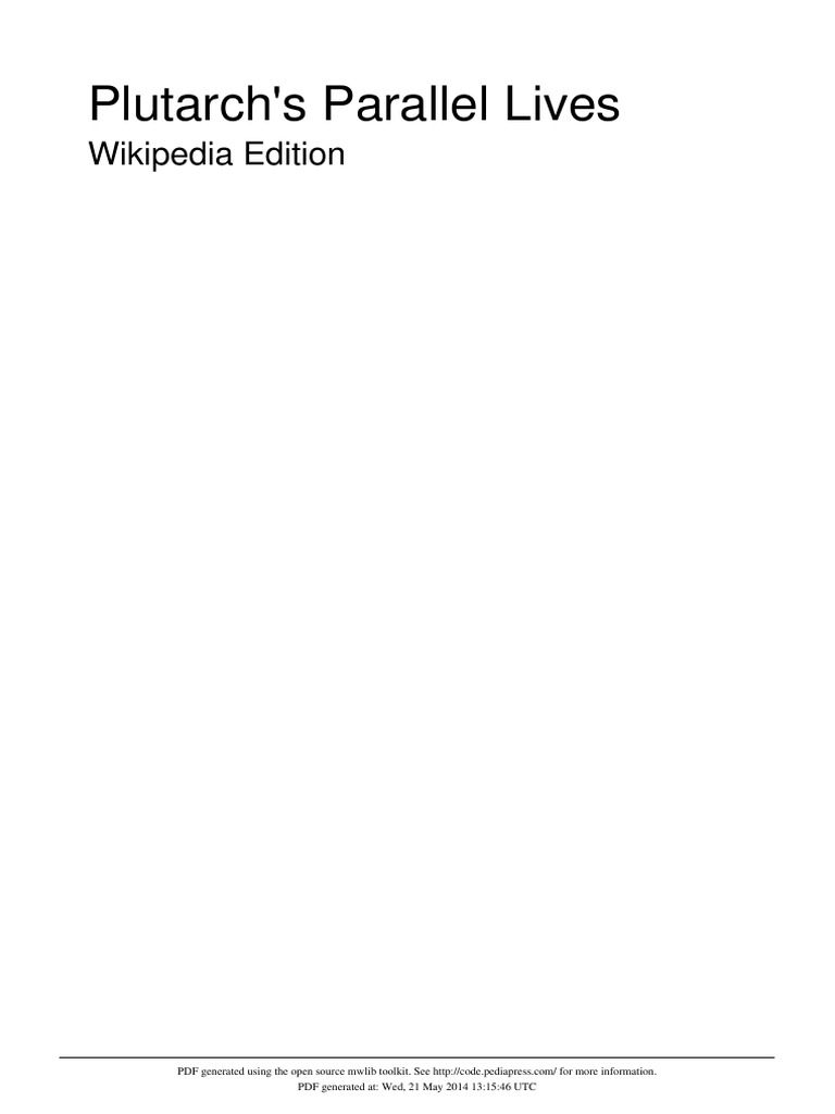 Plutarch's Parallel Lives | Plutarch | Parallel Lives
