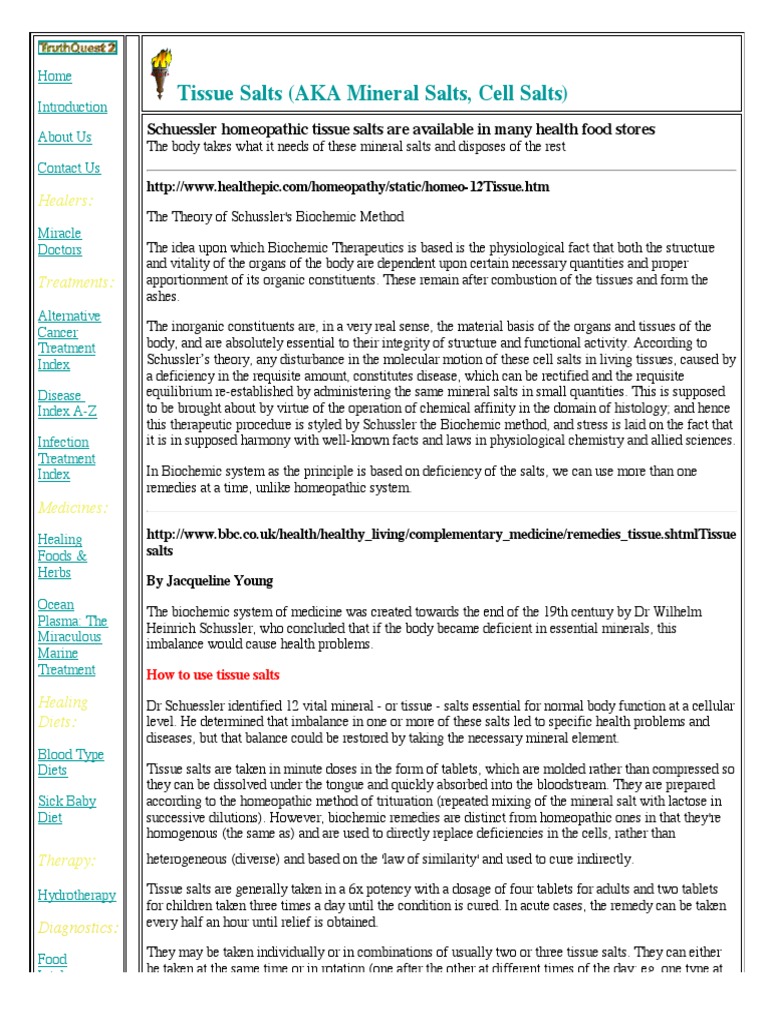 Understanding Tissue Salts: An In-Depth Look at Schuessler's Biochemic ...