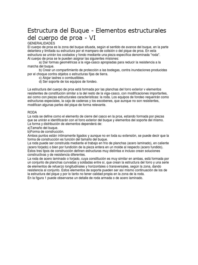 Estructura y Funciones de la Proa del Buque | PDF | Embarcación ...