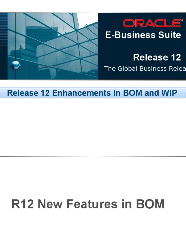 Oracle E Business Suite R12 BOM and WIP | Download Free PDF | Computing ...