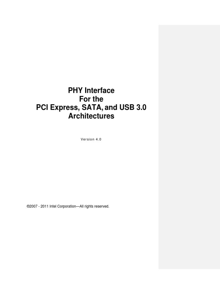 Phy Interface Pci Express Sata Usb30 Architectures | PDF | Usb | Data ...