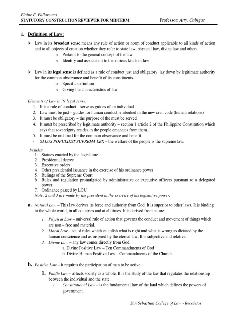 Statcon Midterm Reviewer | PDF | Initiative | Precedent