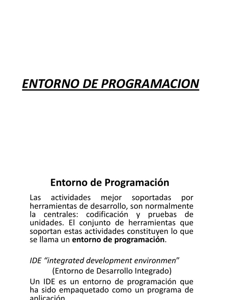 Funciones y Tipos de Entornos IDE | PDF | Programación de computadoras ...