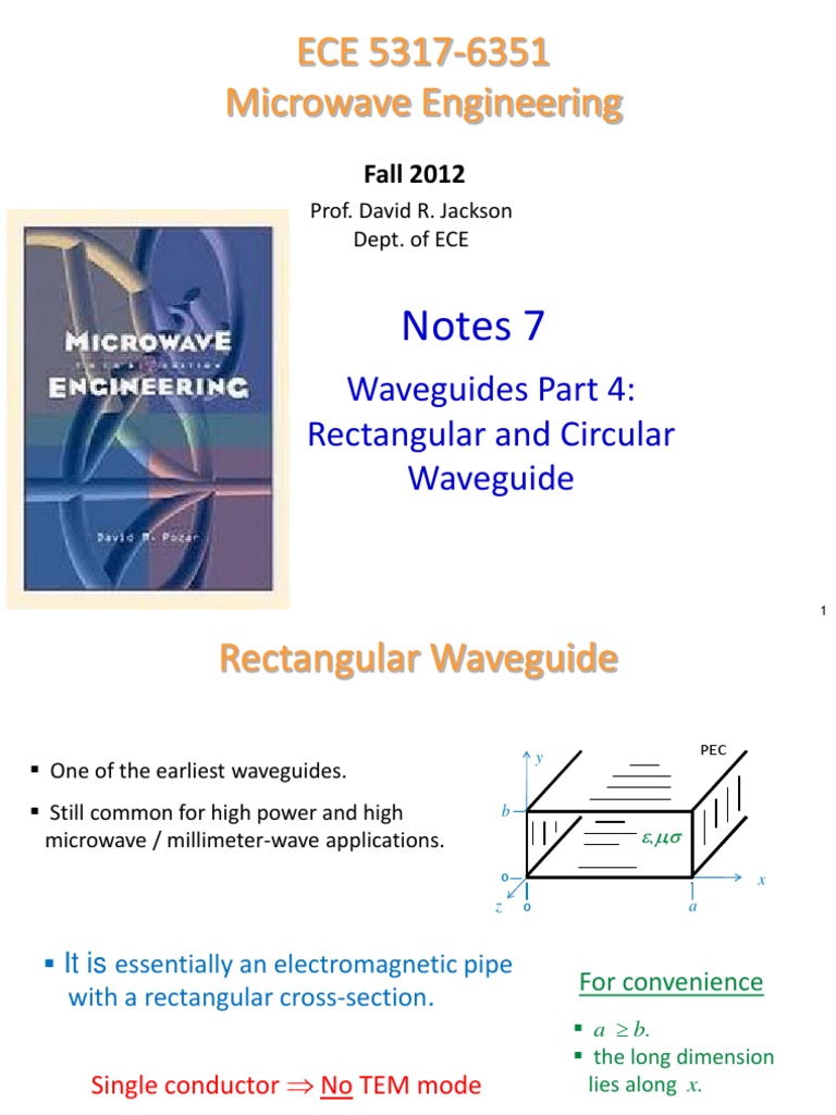 Rectangular & Circular Waveguides Guide | PDF | Waveguide | Physics
