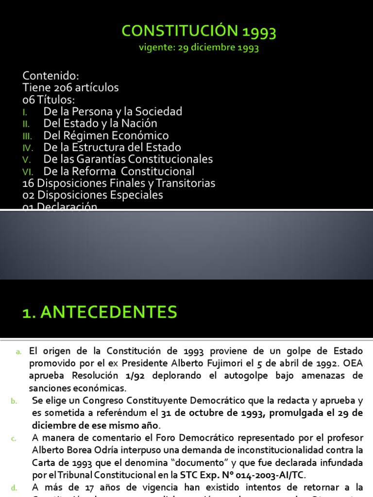 Constitución 1993 Pdf Derecho Constitucional Dignidad