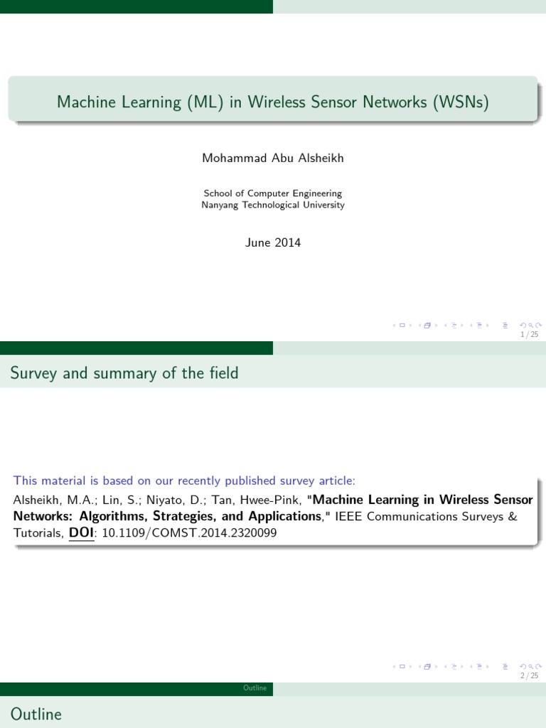 Machine Learning (ML) in Wireless Sensor Networks (WSNS) | PDF | Wireless Sensor Network ...
