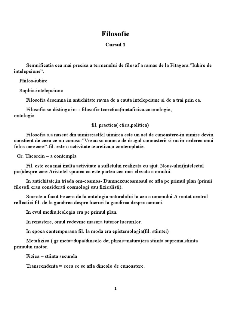 Filosofie 1 | PDF