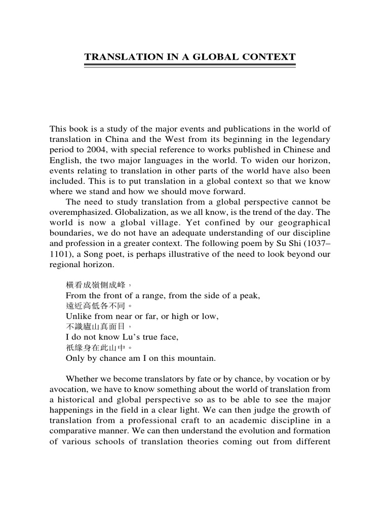 Translation in A Global Context | PDF | Translations | Western World