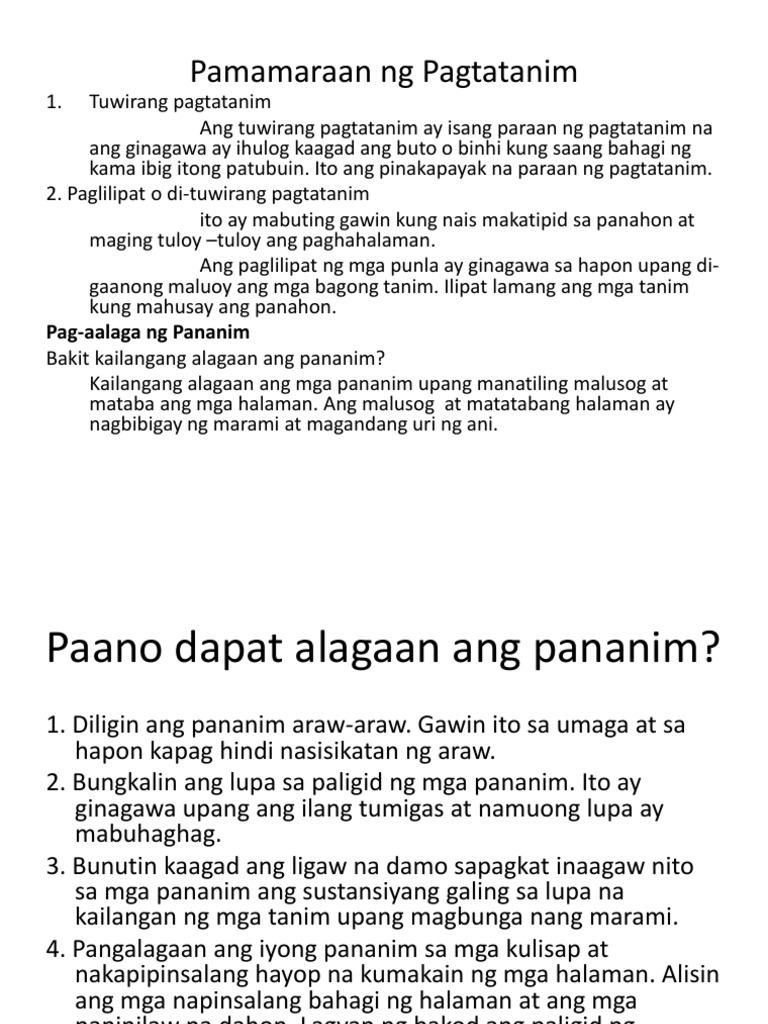Pamamaraan NG Pagtatanim | PDF