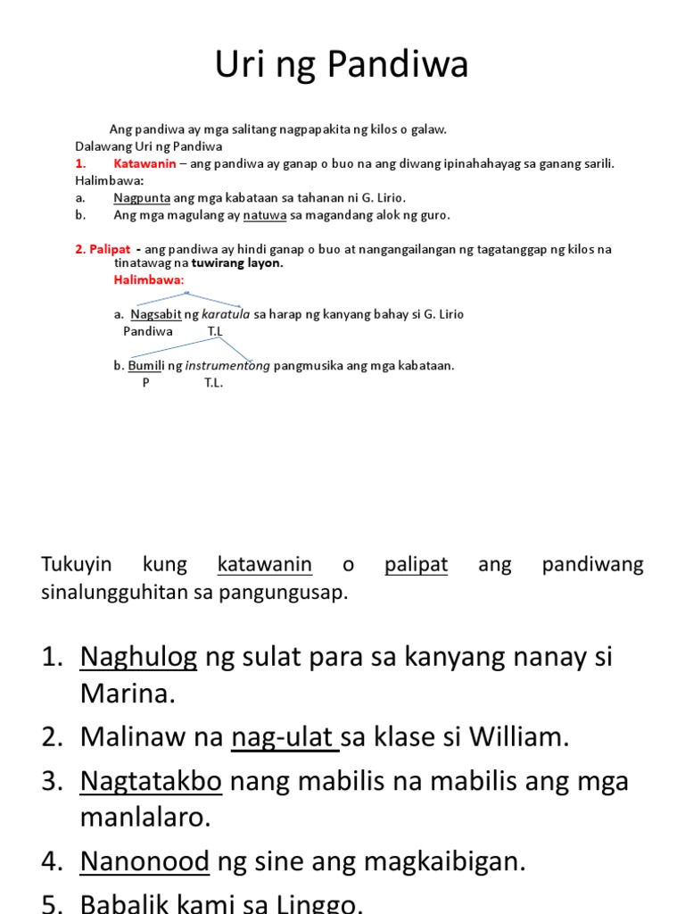 Uri NG Pandiwa | PDF
