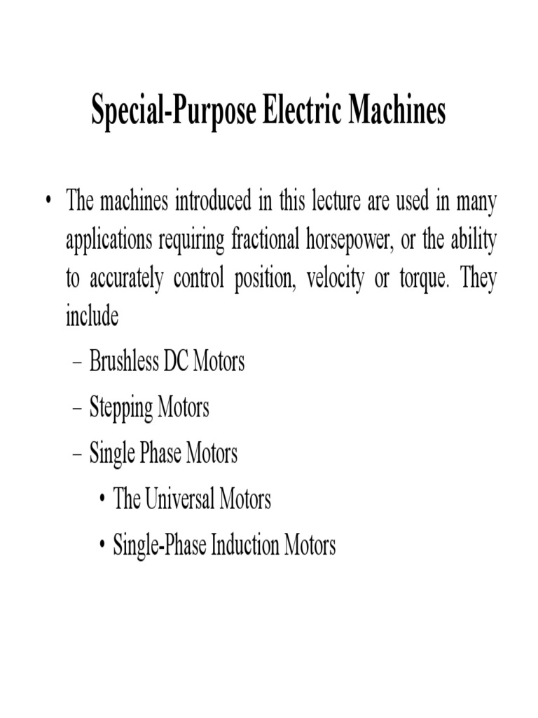Introduction To Special Machines | PDF | Electric Motor | Rotating Machines