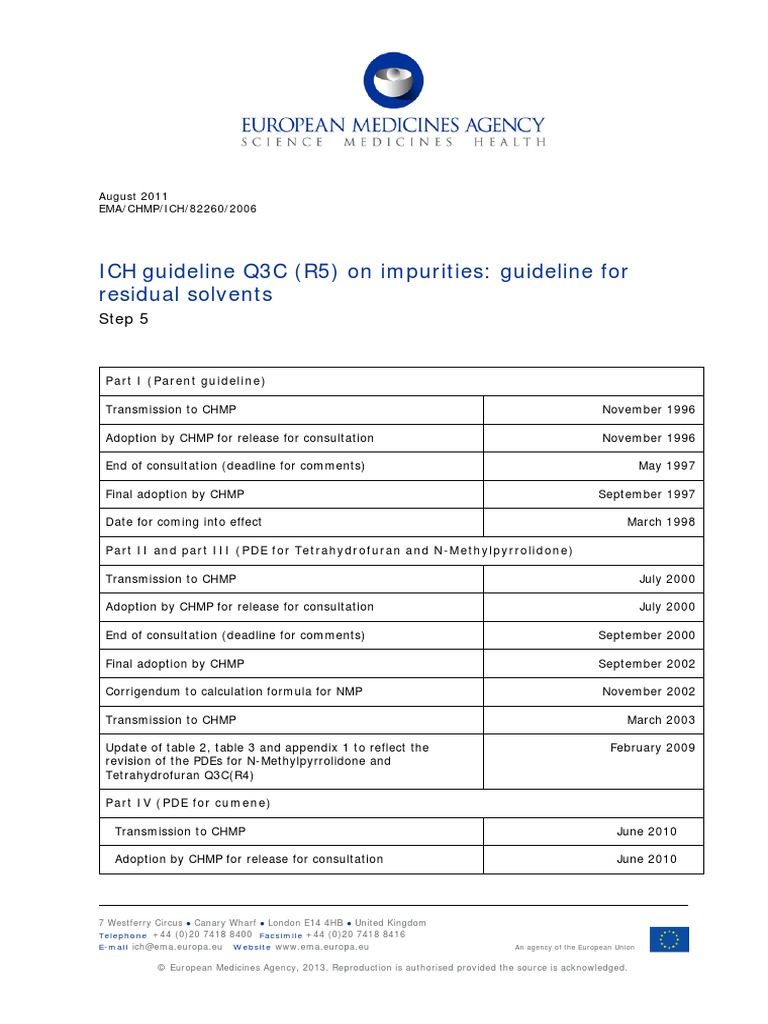 Ich Topic q3c (r5) | PDF | Toxicity | Solvent