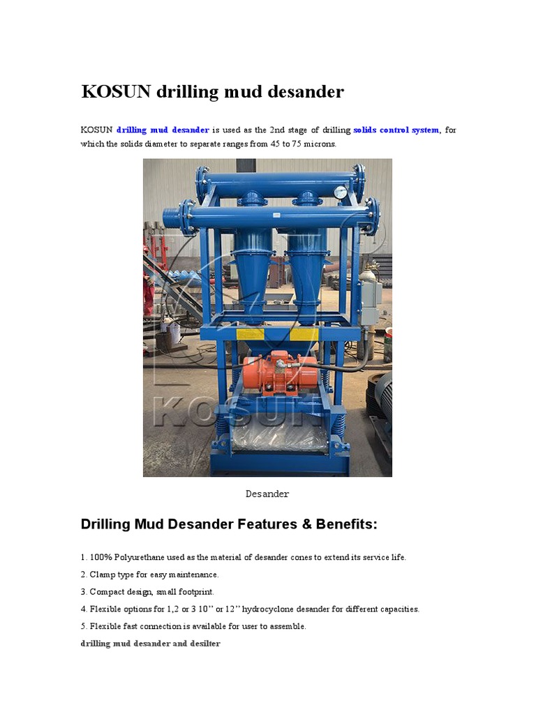 Drilling Mud Desander | PDF | Geotechnical Engineering | Civil Engineering