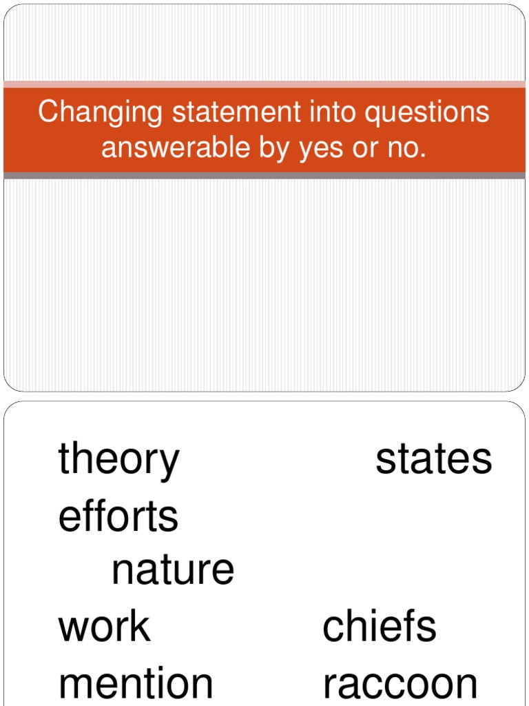 Converting Statements to Questions Guide | PDF | Grammatical Number ...