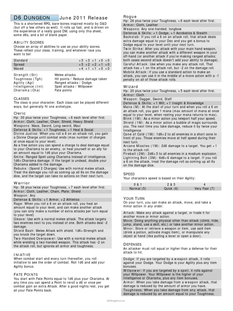 D6 Dungeon | PDF | Weaponry | Leisure