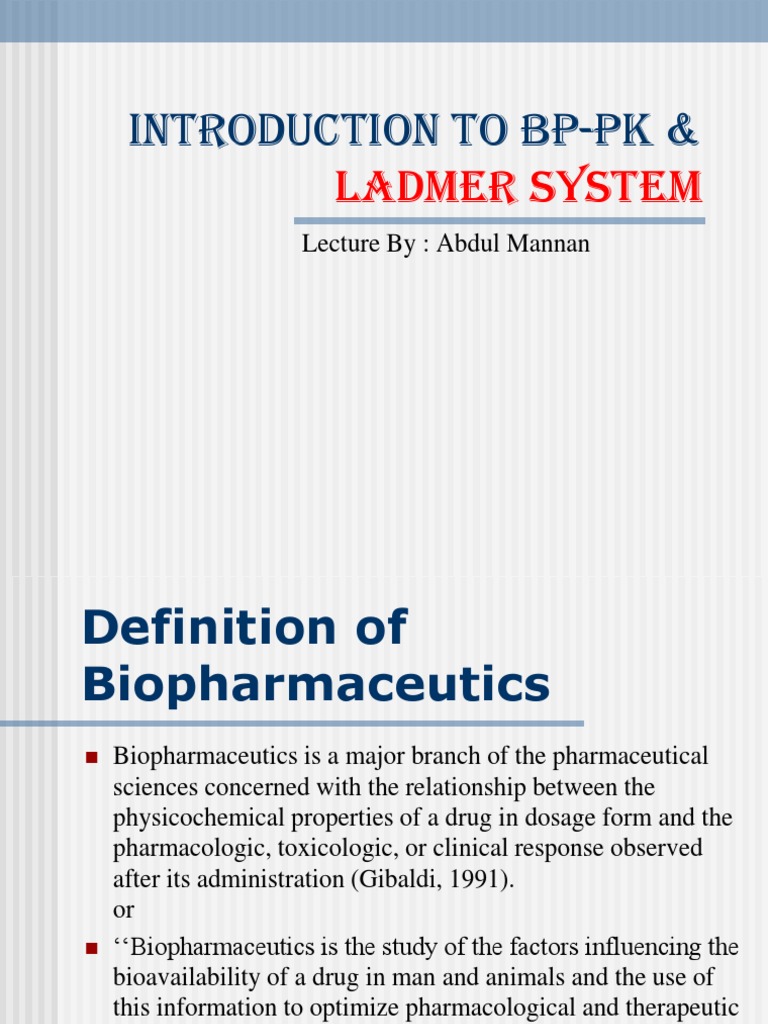 Ladmer System | PDF | Pharmacokinetics | Bioavailability