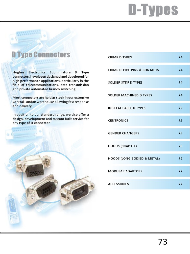 Hughes Electronics 2014 Catalogue - D Type Connectors Section | PDF ...