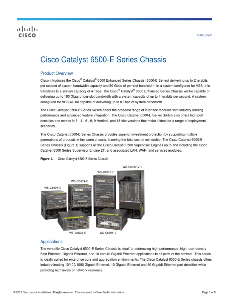 Cisco Catalyst 6500-E Series Chassis: Product Overview | PDF | Ethernet ...