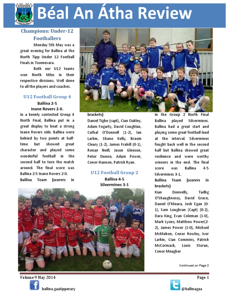 Ballina Review Volume 9 May 2014 | PDF | Gaelic Games | Sports