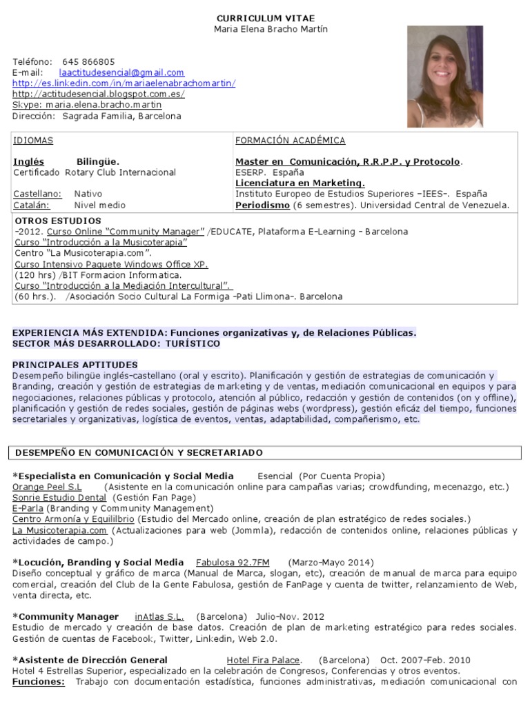 Curriculum Vitae 2014 | PDF | Business