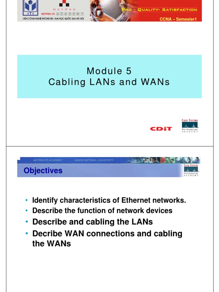 Ccna1 m5 Cabling Lans Wans | PDF